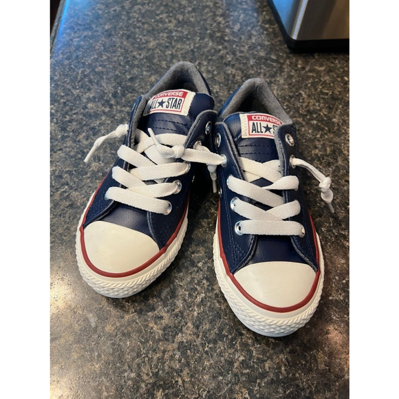 Converse | Shoes | New Converse Chuck Taylor Allstar Leather Blue ...
